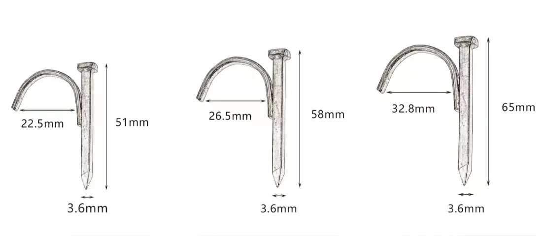 Factory Delivery Conduit Hook Pipe Nail Carbon Steel Galvanized Color ...