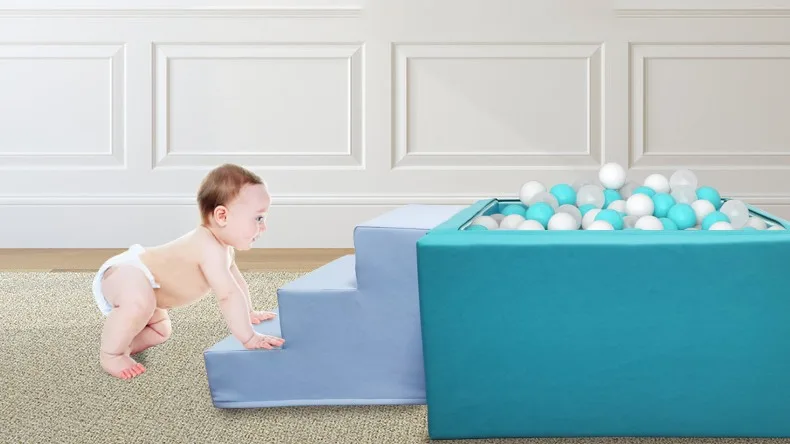 Popular Pastel Ball Pit With Slide White Toddlers Birthday Party Soft ...