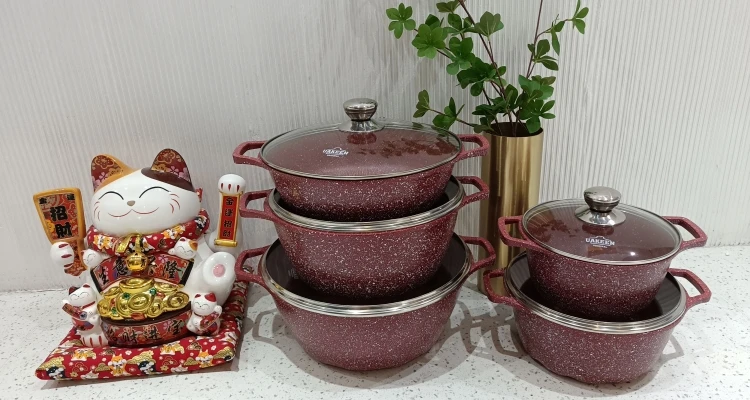 Wholesale Cast Iron Aluminum Granite Cookware Sets 10pcspanelas ...