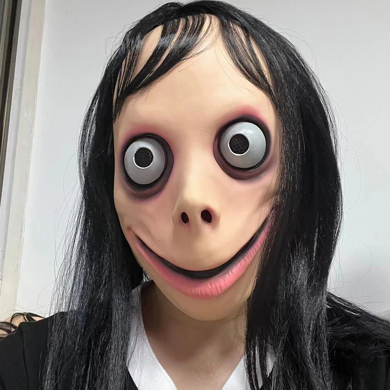 Scary Halloween MOMO Mask with Wig for Women - Eco-friendly Latex - OEM