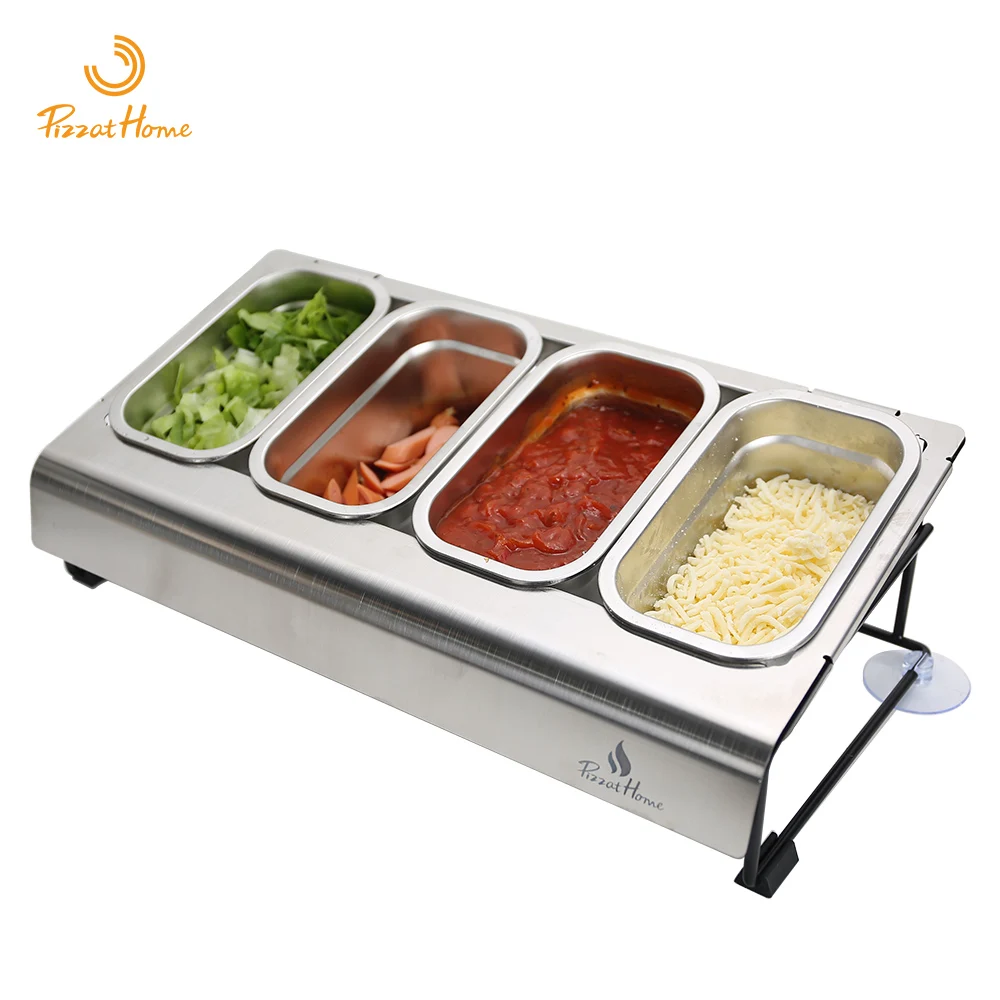 201 Stainless Steel Pizza Topping Station Ingredients Preparation Stand ...