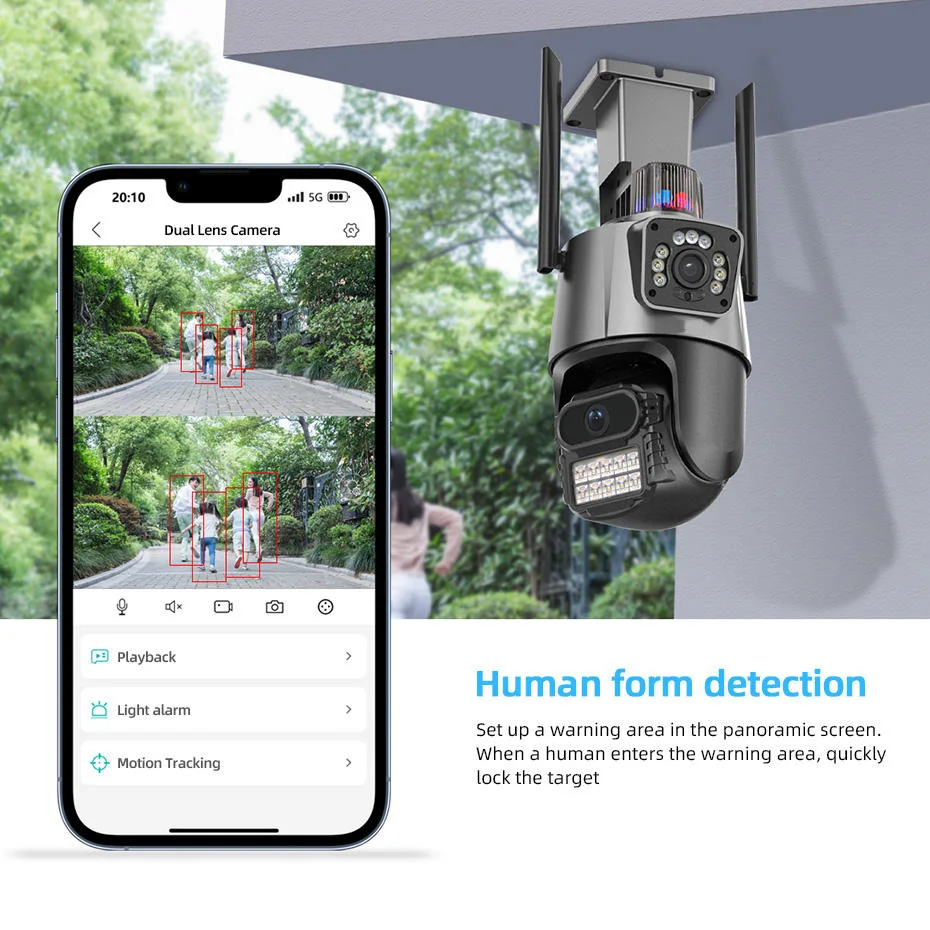 Icsee 2K Wireless Security CCTV IP PTZ Camera - 6MP Dual Lens
