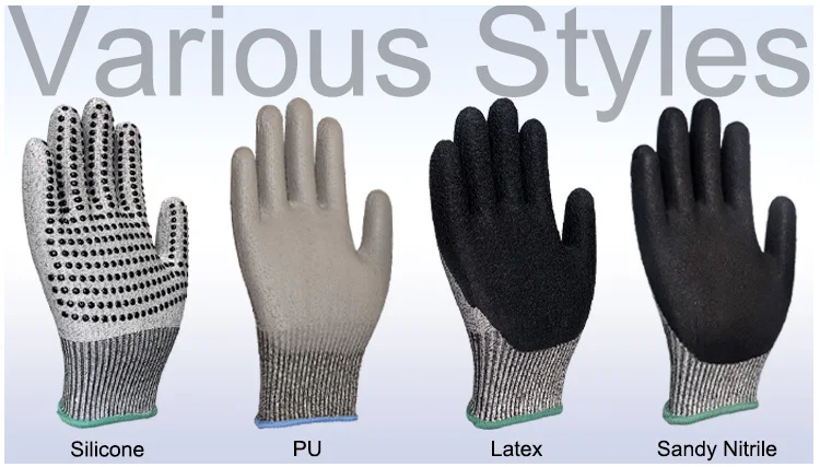 Seeway Level 5 HPPE Steel Blended Industrial Safety Gloves ANSI A5 Cut ...