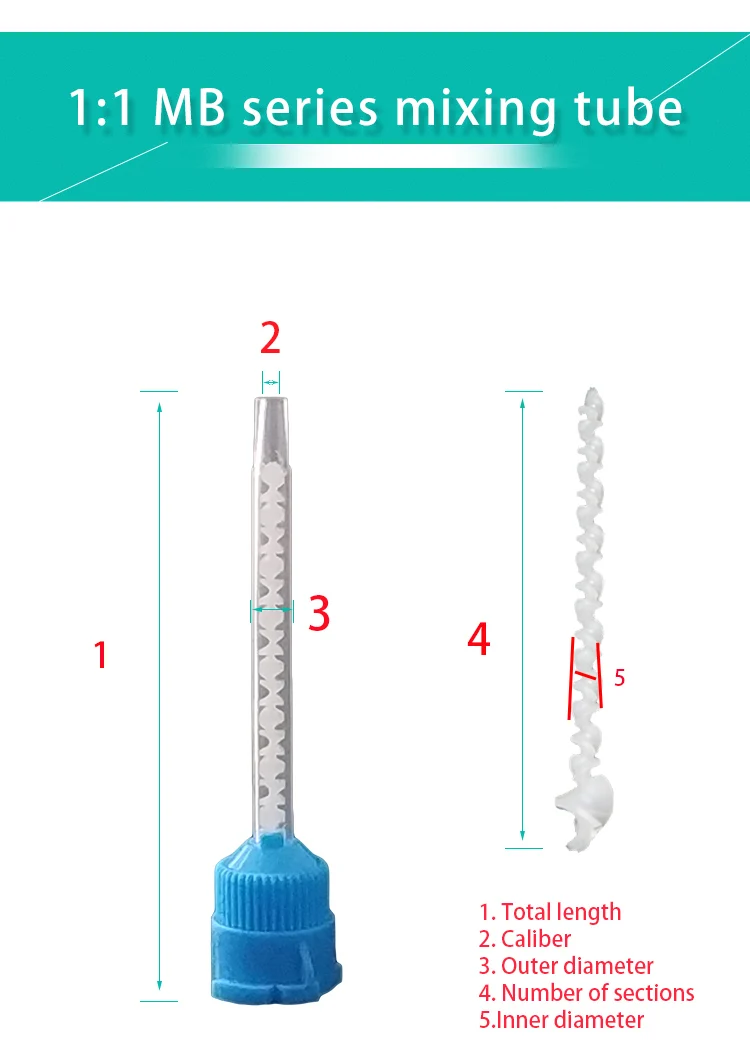 MB06-16 1:1 Gray C Epoxy Resin Mixing Tube Plastic Static Mixer Nozzle ...
