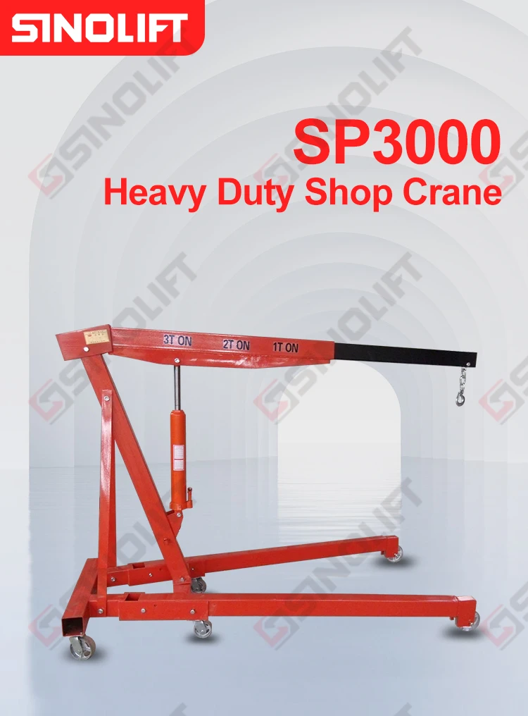 SP3000 Foldable Portable Engine Hoist Shop Crane - 3 TON