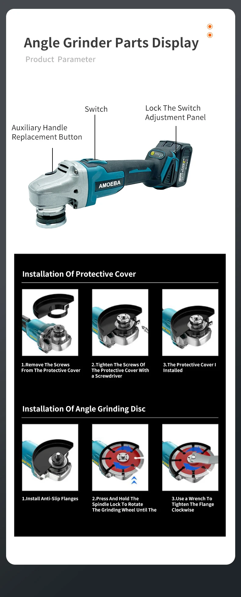 4 In 1 Power Tool Set 21v Brushless Li-ion Battery Cordless Drill ...