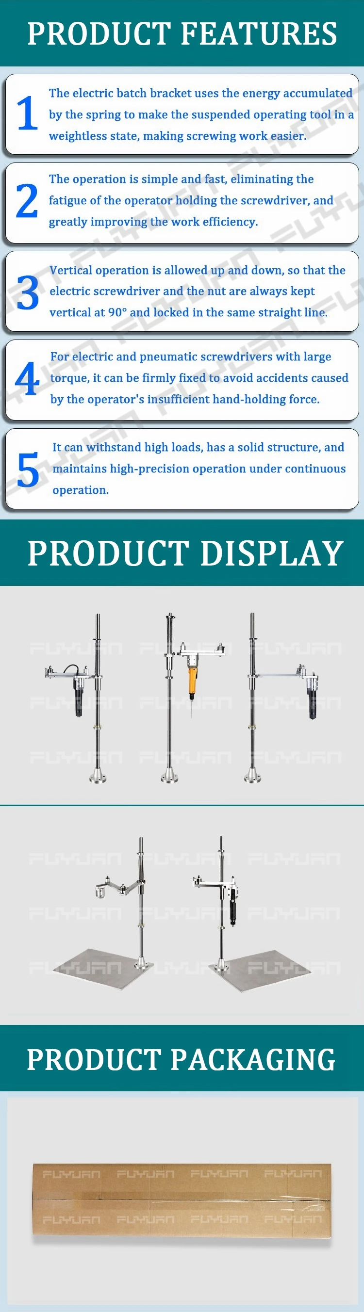 Efficient Tool Balancers for Linear Torque Arm Solutions