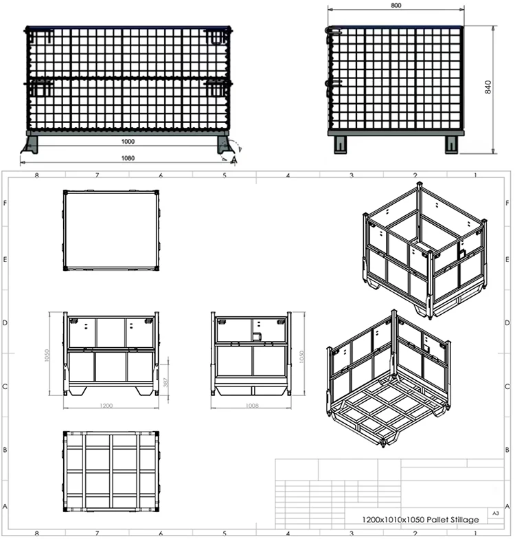 Warehouse Storage Cage - Durable & Foldable Metal Container
