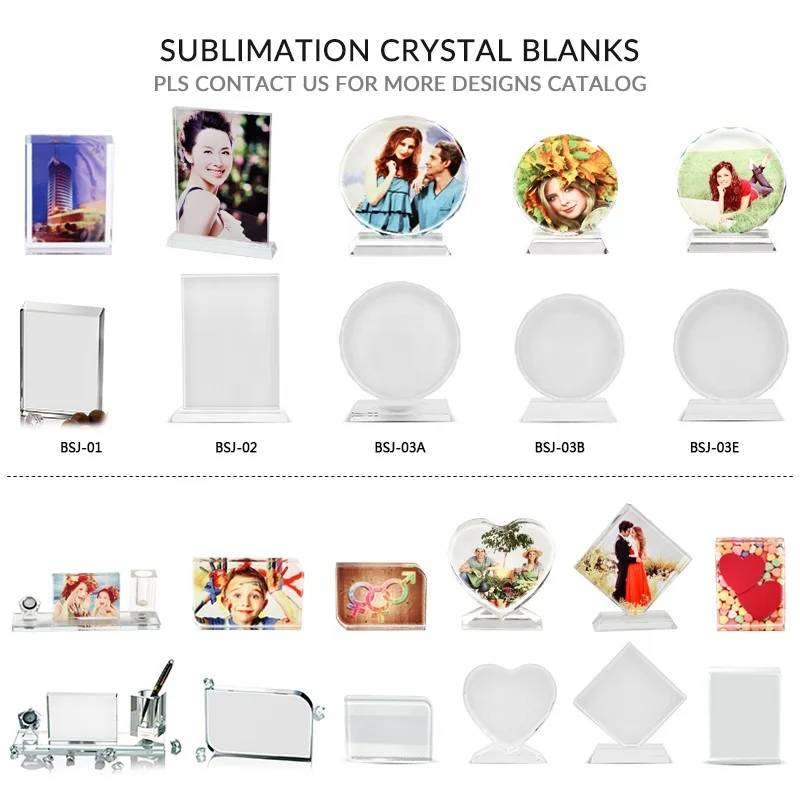 High Quality Coated Sublimation Crystals Glass Frame Blanks