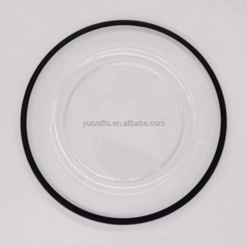 clear Charger Plates Gold Rim Charger Plate Acrylic Plastic Charger ...