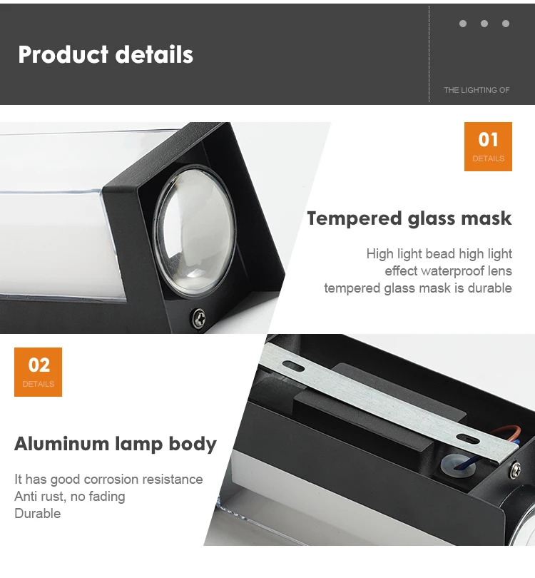 Led Modern Outdoor Lighting Ip65 Porch Wall Lamp Aluminum Upper and ...