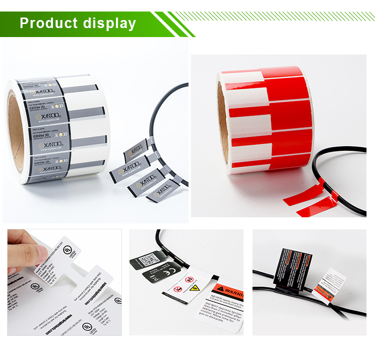 Custom Printing Waterproof Adhesive Vinyl Power Cable Label Sticker ...