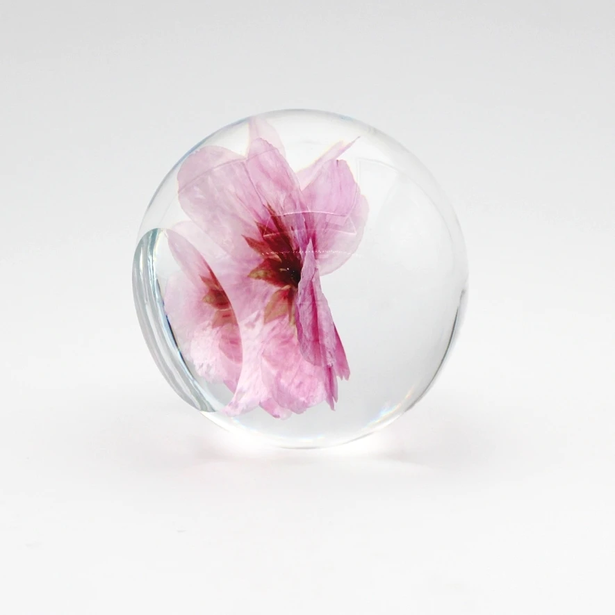 Transparent Crystal Flower Cherry Blossom Paperweight Natural Plant ...