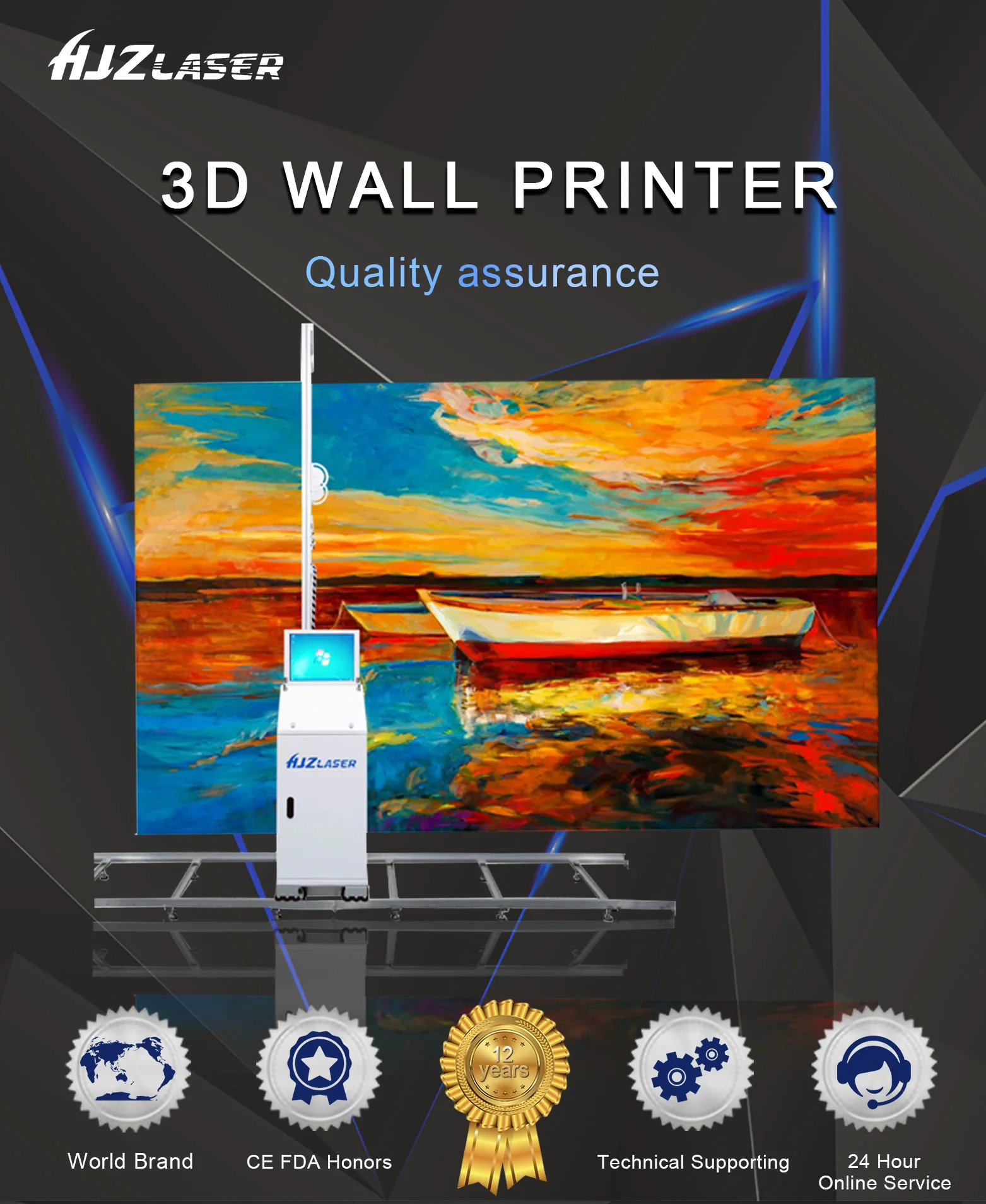 Uv Ink Vertical Wall Printer With Wheels 3d 5d 6d Background Wall ...