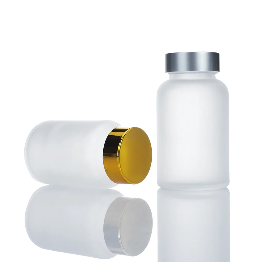 Tablet Capsule Clear Frosted Matte Bottle Medical Vitamin Pill Jars Empty By Packaging Glass ...