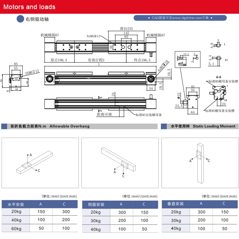 TA64 Linear Belt Module - Precision and Heavy Load