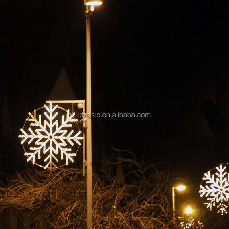 Outdoor Large Led Snowflake Sculptures 2d Rope Light Silhouettes Snow ...