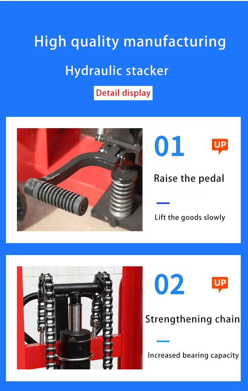 Manual Hydraulic Stacker with Smooth Lifting and Lowering of Thickened ...