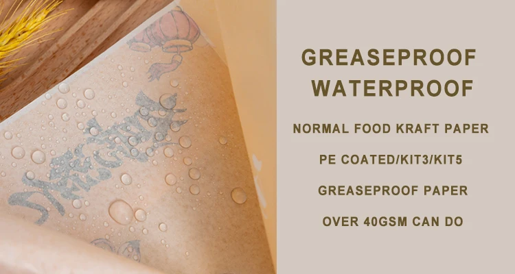 Custom Printed Double Open Pocket Oilproof Greaseproof Paper Bags