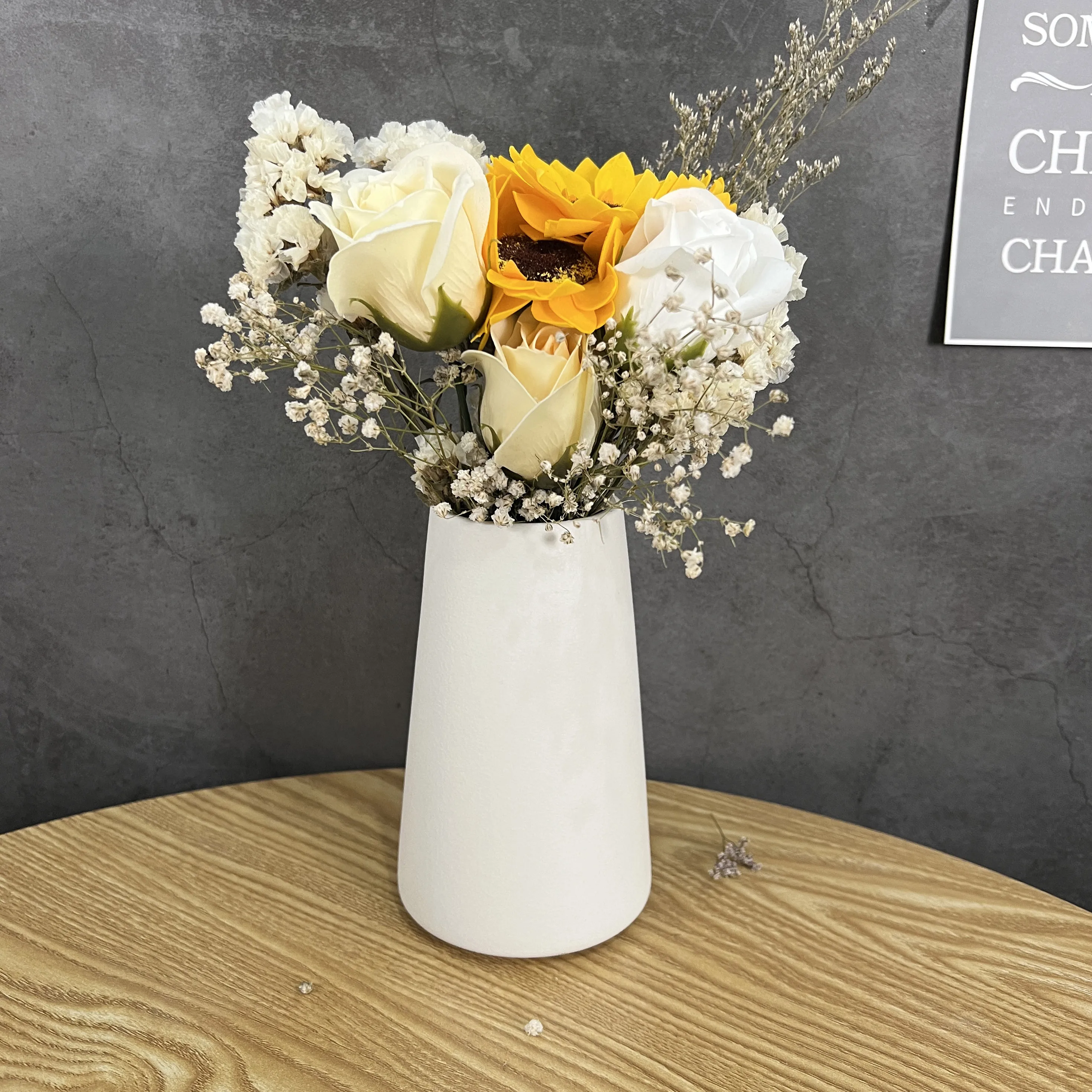 Modern Ceramic Flower Vase Minimalist Retro Matte Round Pottery with ...