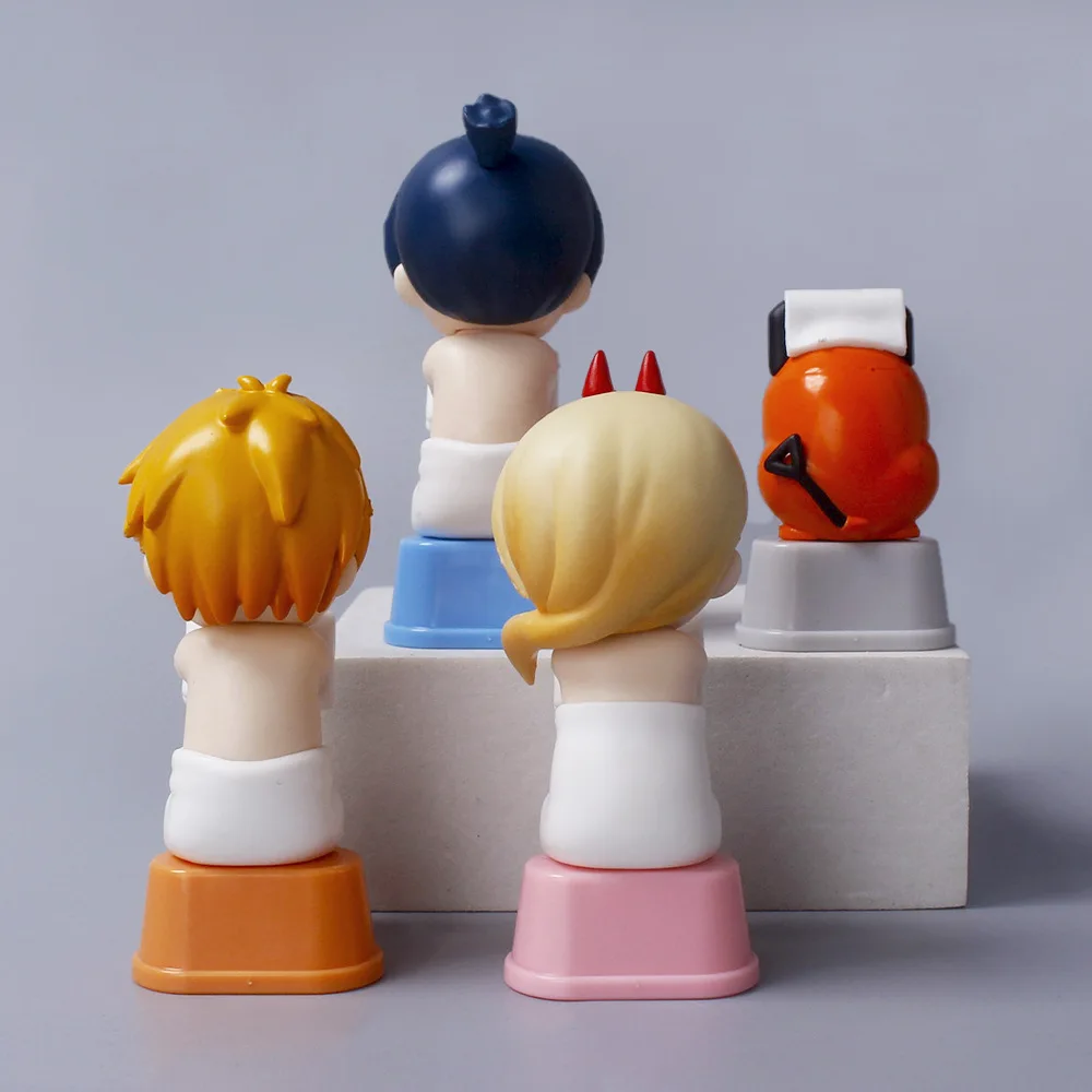 Anime Chainsaw Man Action Figure 4pcs/set Pvc Q Versions Pochita Power ...