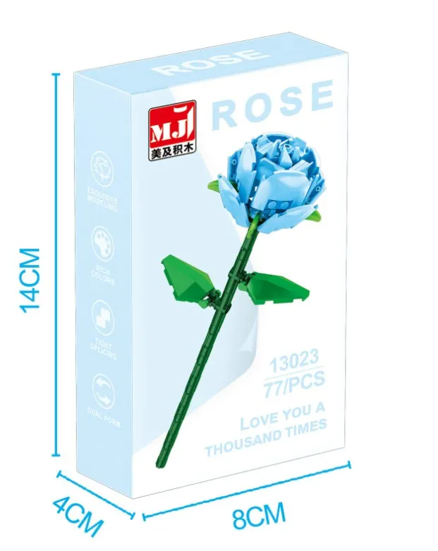 Yizhi Creative Diy Rose Building Blocks Flower Block Toys Educational ...