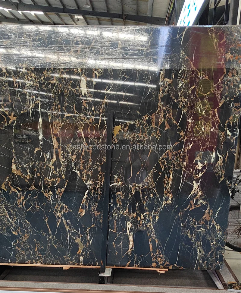 Portoro Gold Marble Natural Black Golden Marble For Project Floor Wall ...