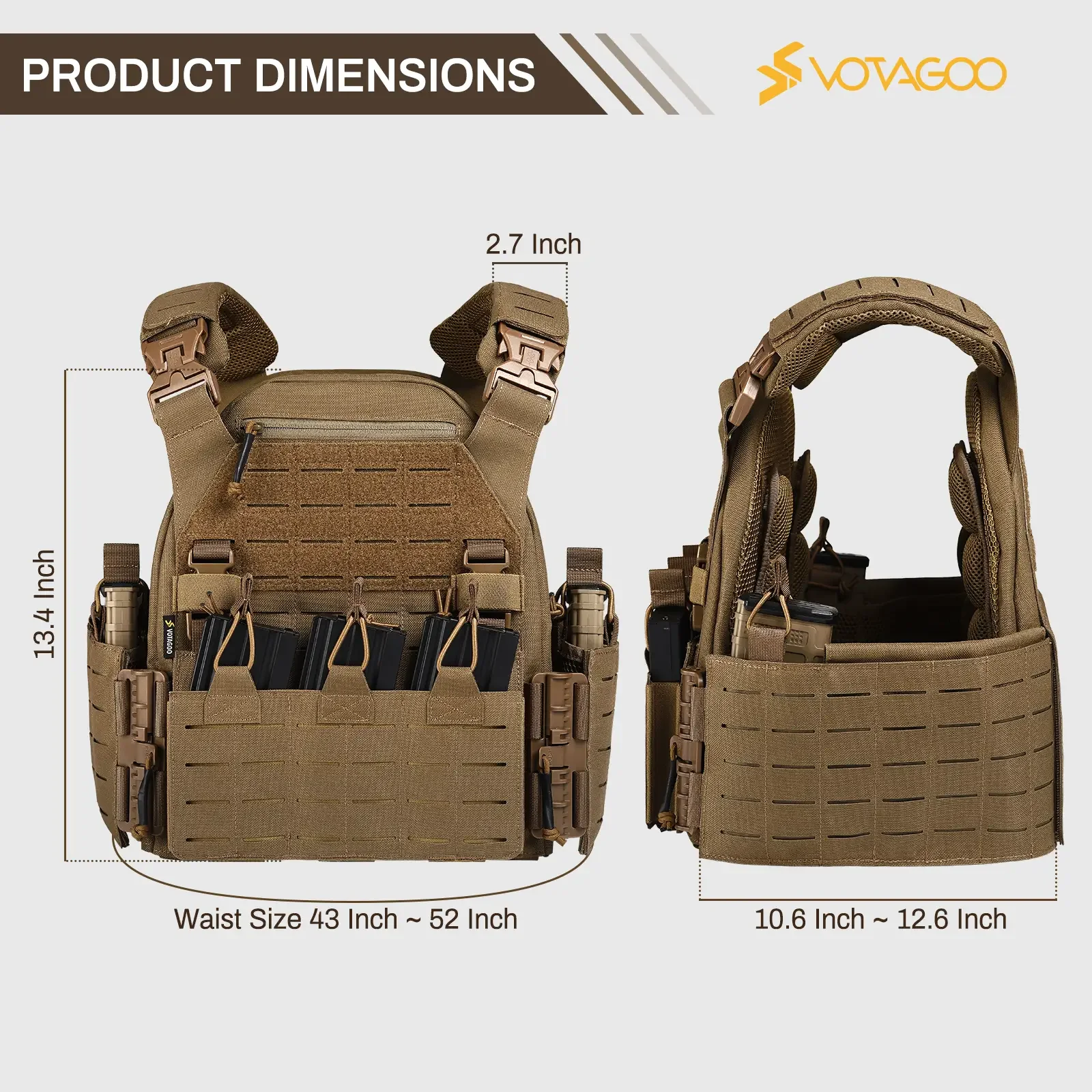 Votagoo Tactical Plate Carrier Combat Vest Colete Tatico Assault Vest ...