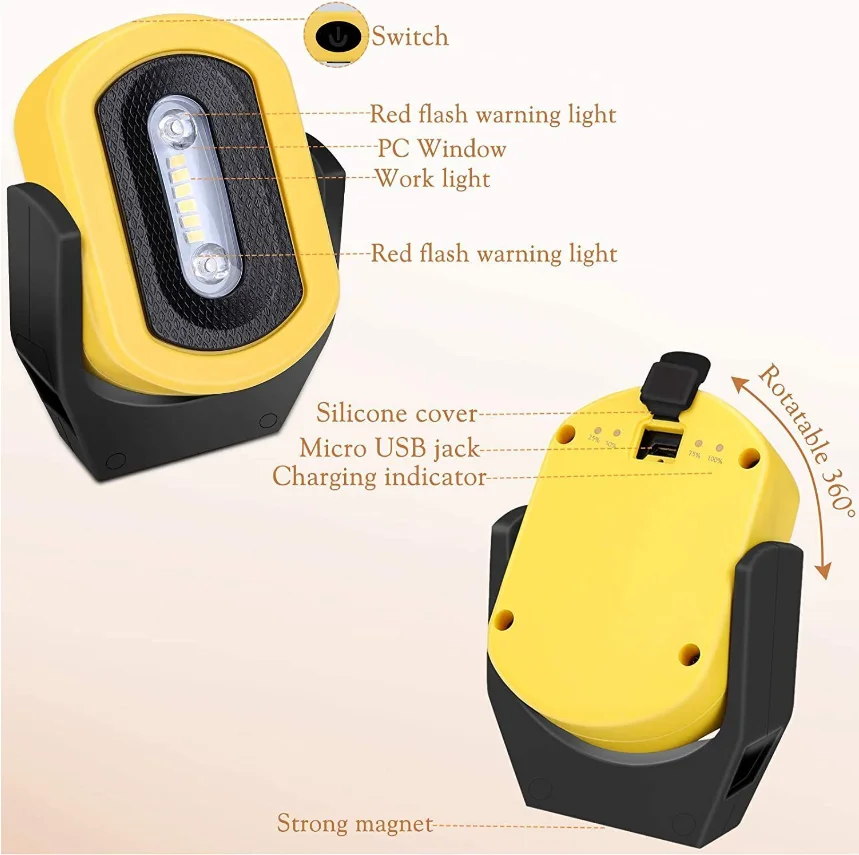 500lm Affordable Mini Rechargeable LED Work Light Waterproof with ...
