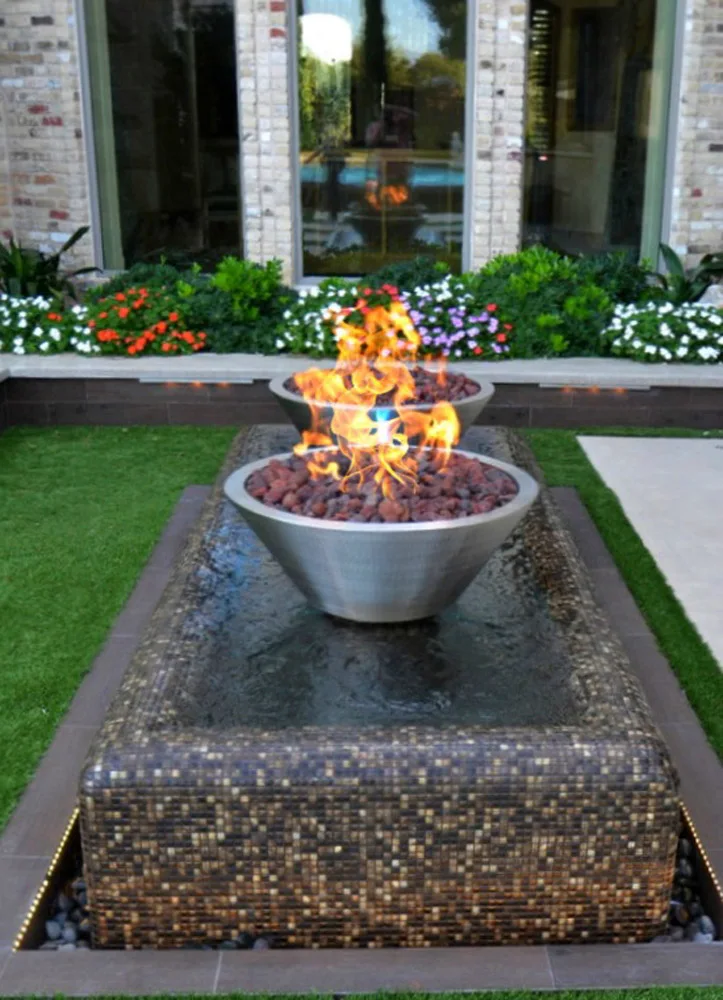 Pool Fire Bowl Waterfall - Elevate Your Backyard Ambiance