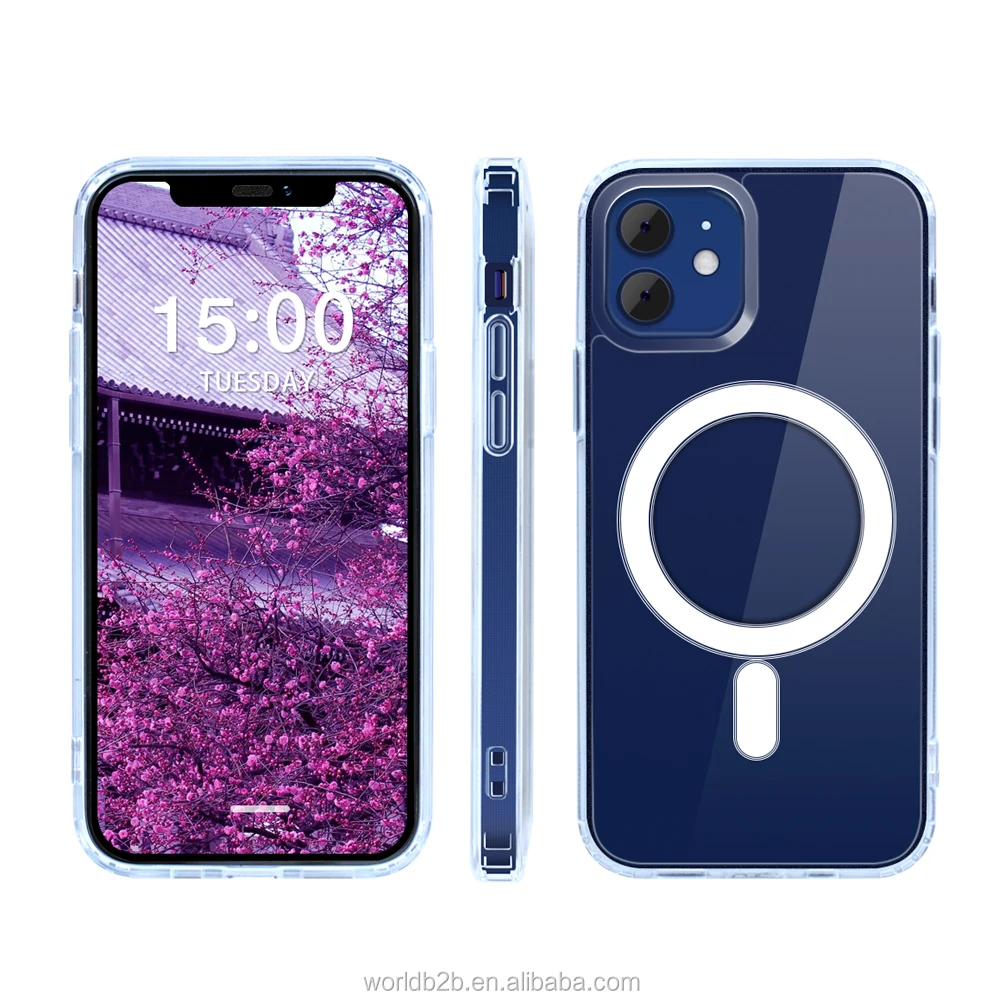 Magnetic Phone Case Magsafing Transparent Clear Shockproof Phone Case ...