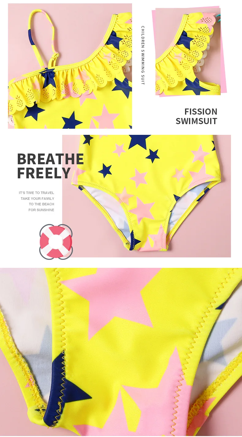 Custom Children Kids Swimming Bikini Dress Swimwear Girls One-piece ...