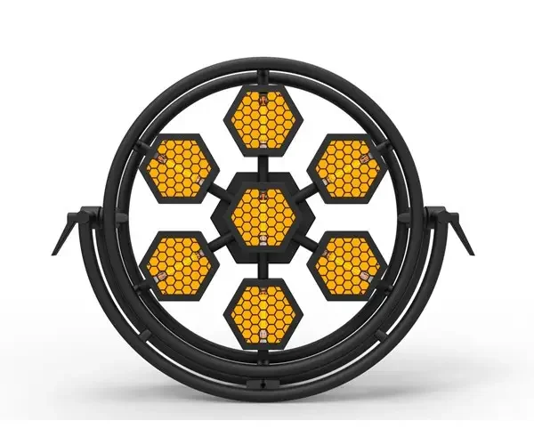 7x60w Hexagonal Retro Stage Background Light 7 Eyes Disco Rgb 3in1 Led ...
