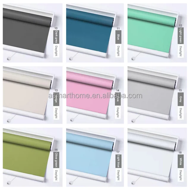 Cordless Shades 100% Blackout Roller Blinds Mechanism Loaded Pull Down ...