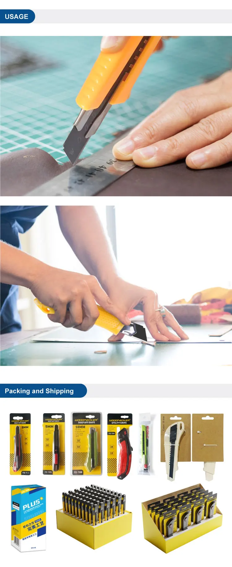 Heavy Duty DIY Professional Custom Utility Pocket Knife 18mm