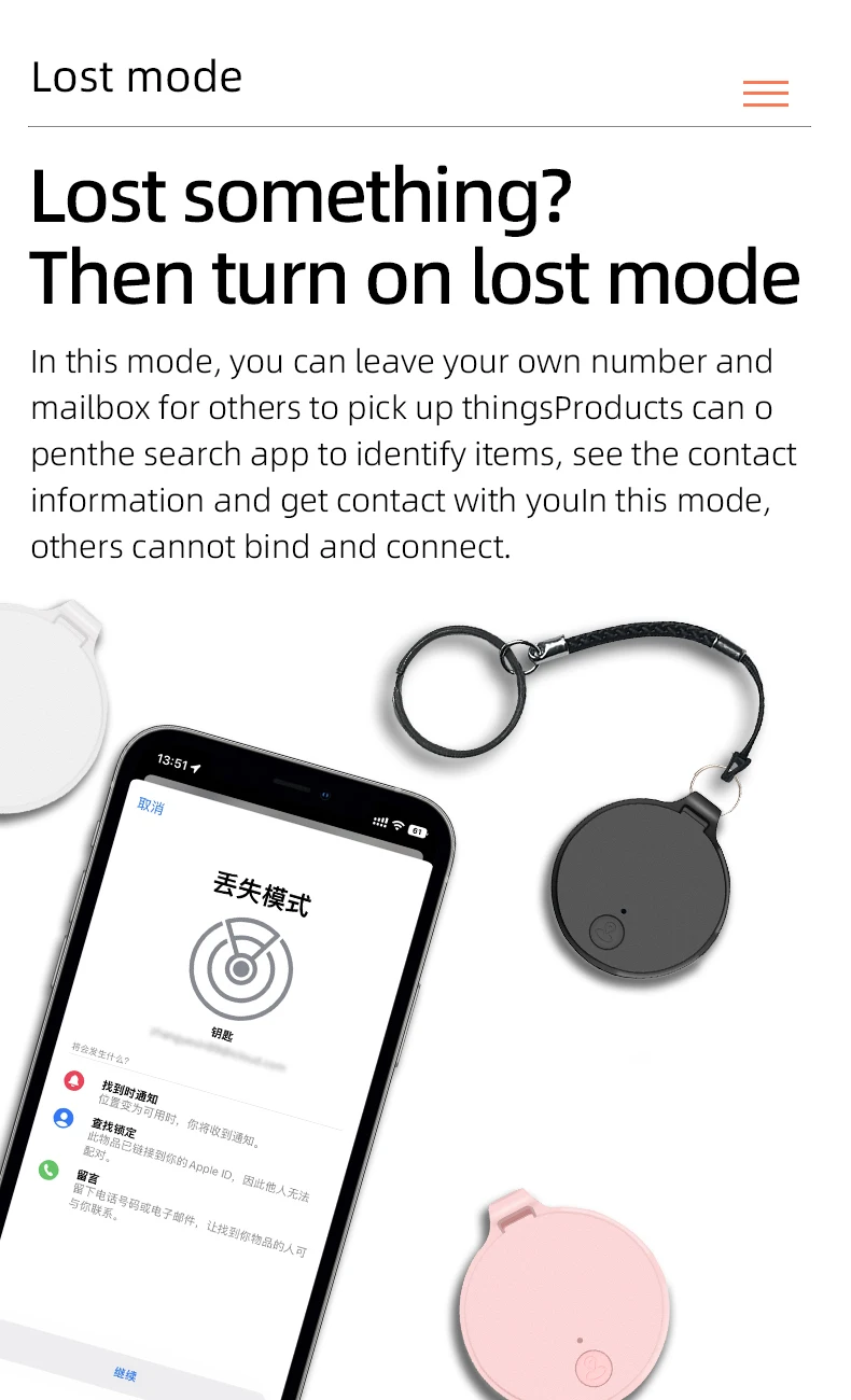 MFi Certified Airtag Small Mini GPS Tracker Alarm Air Tags Key Finder ...