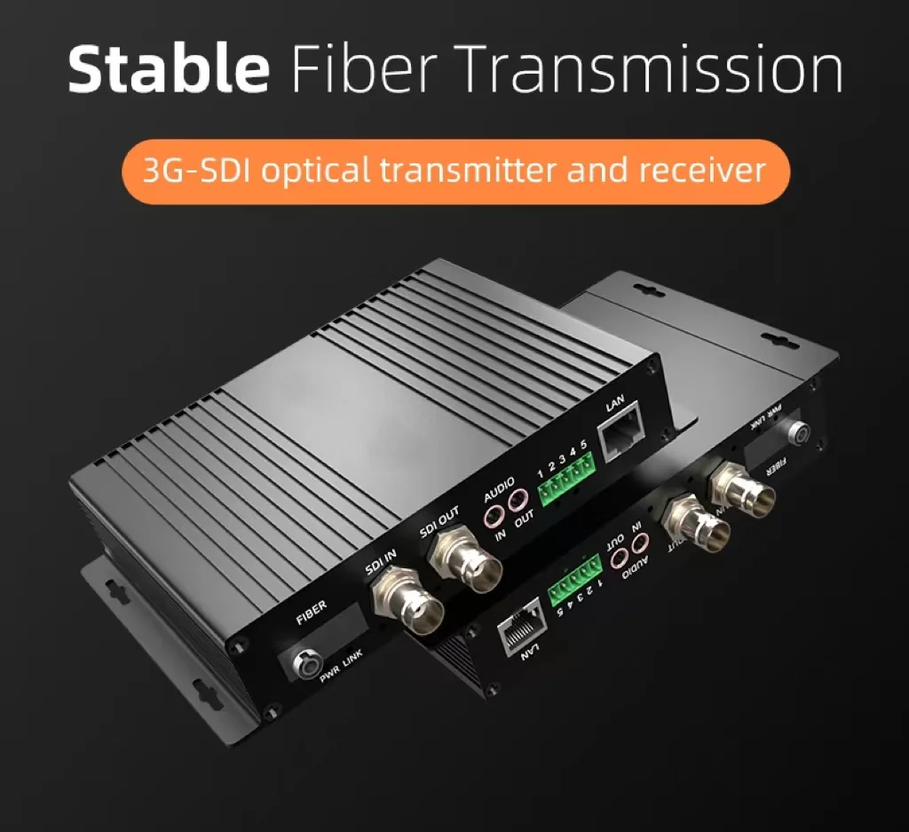 Stable 3G HDSDI industrial grade 100M network fiber optic transmitter ...