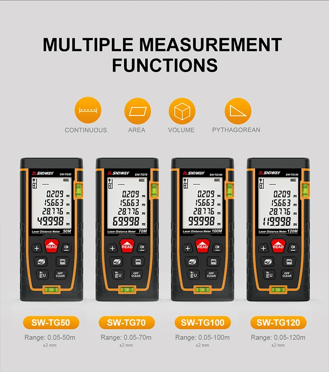 SNDWAY Wholesale Digital Measurement Tape 4 in 1 Laser Tool