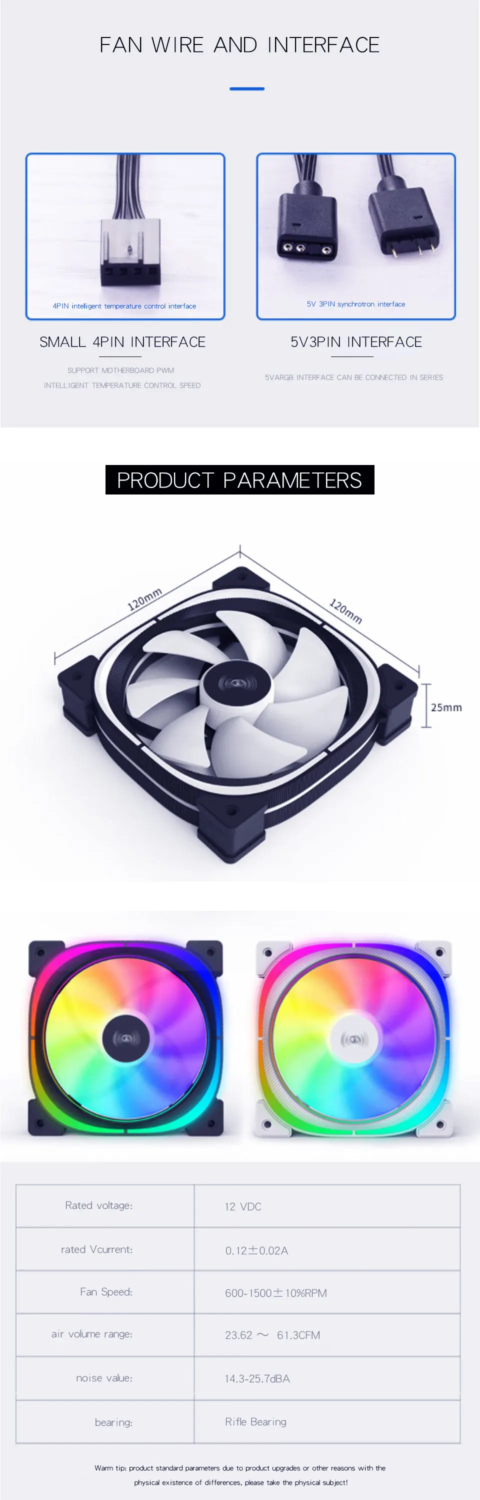 Pccooler EF120 ARGB Desktop Computer Motherboard Fan 5V 3-Pin Divine ...