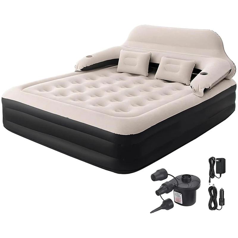 2025 NEW LA Auto Inflated High Folding Inflatable Double Air Bed with ...