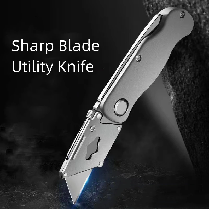Box Opener Quick Change Trapezoid Blade Folding Aluminum Handle Utility ...