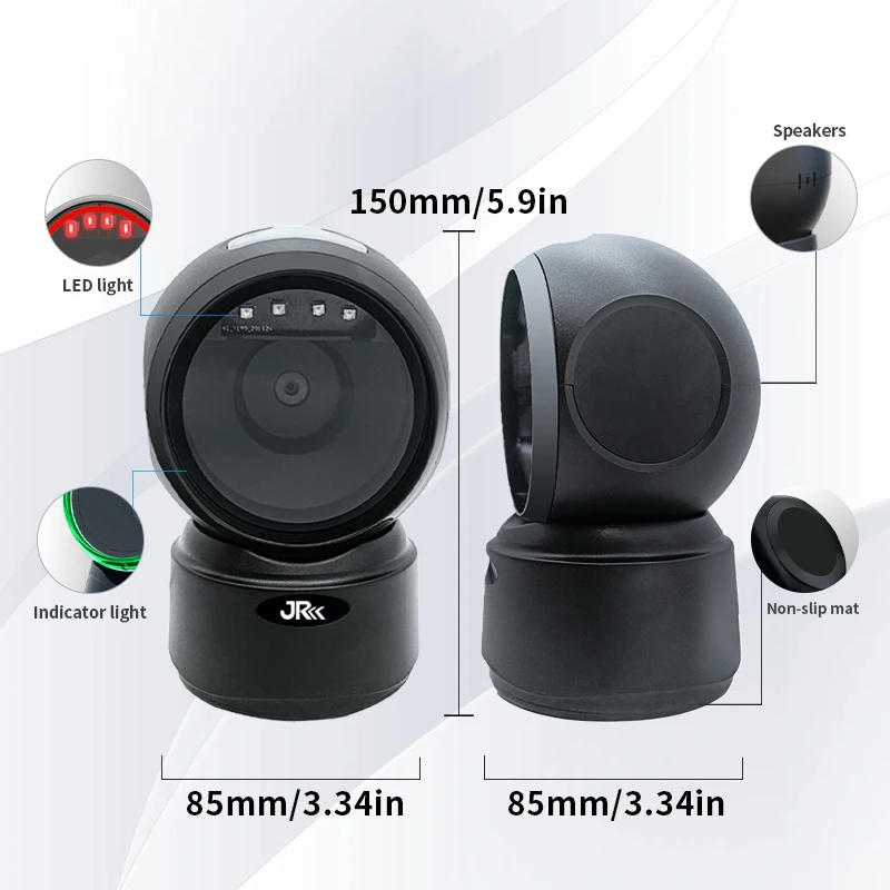 QR 2D Hands-Free Omni-Directional Auto Sensor Scan USB Scanner