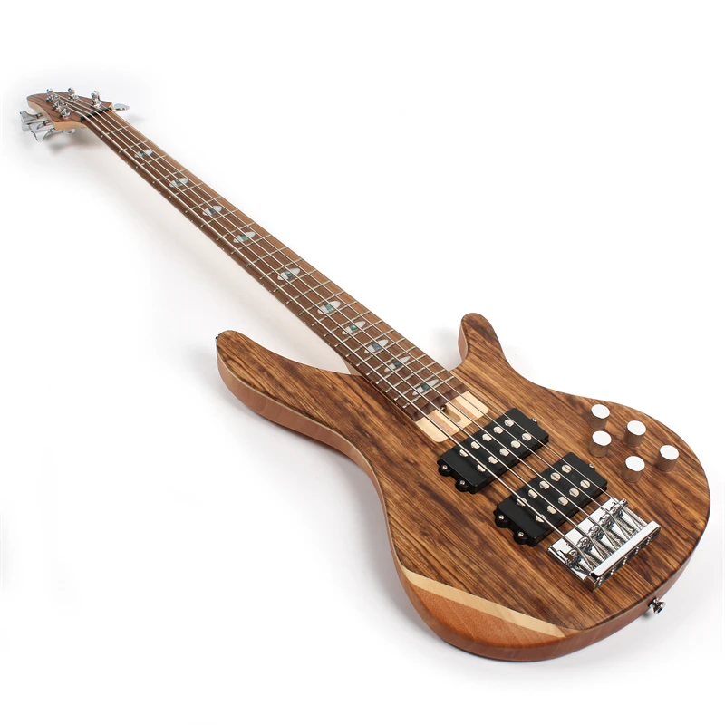 China Zebra Wood Electric Bass Guitar with OEM Options