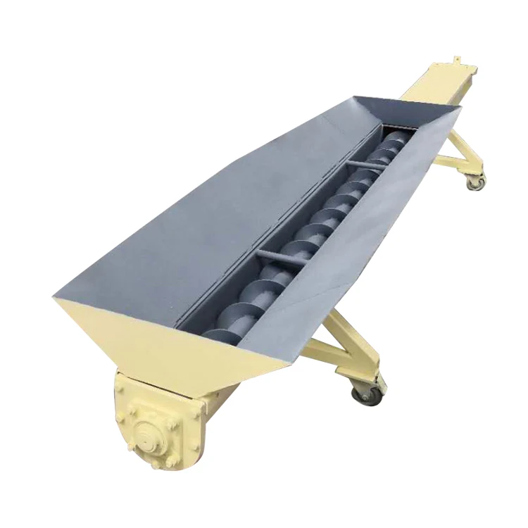 Movable Auger Conveyor with Hopper for Crushed Plastic Flakes