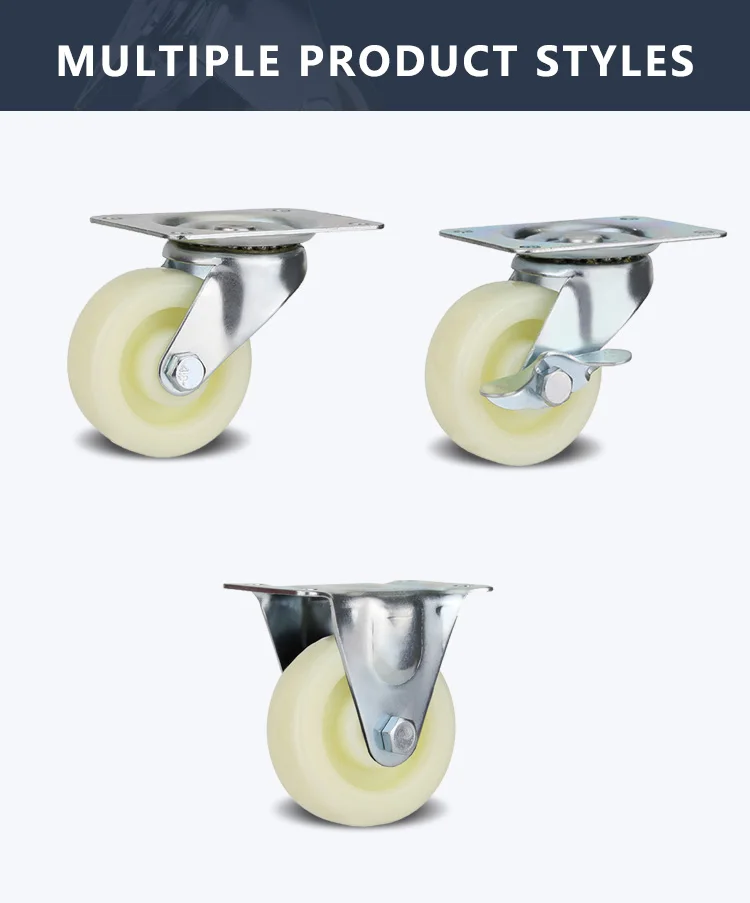 Hand Carts Display Racks Size 2 3 Inch 75mm White Pp Swivel Trolley ...