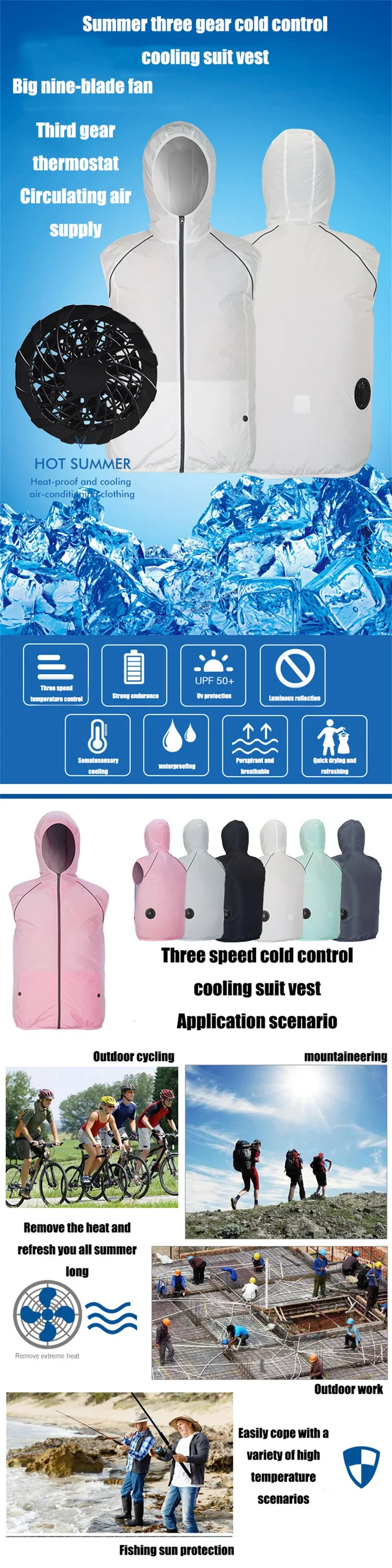 Smart 3 Speed Cooling Air Conditioning Clothes Usb Charging Summer ...