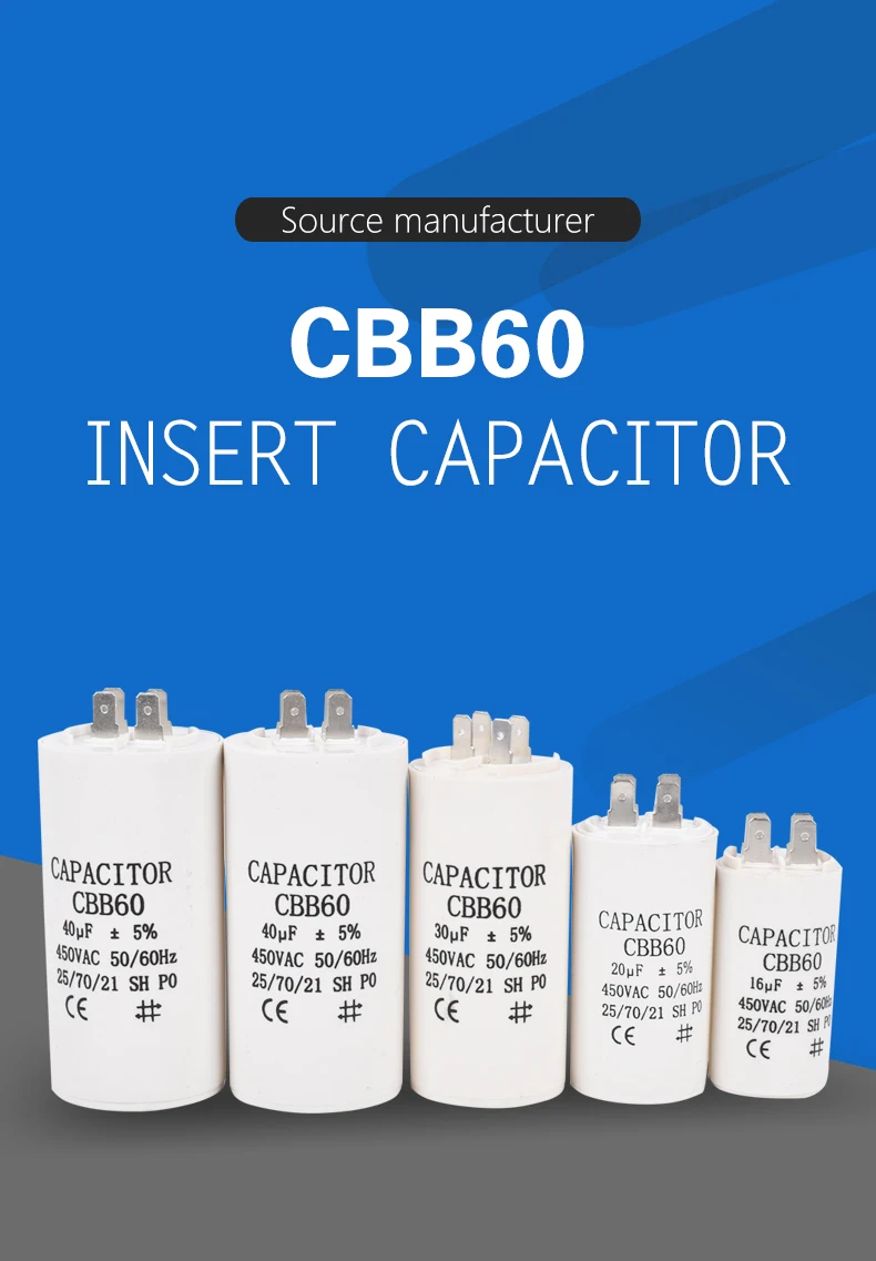 Ac Motor Sh Capacitors Cbb60 25/85/21 Cbb60capacitor - Buy Cbb60 15uf ...