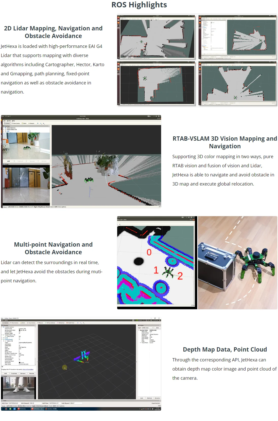 Hiwonder Jethexa Steam Ros Hexapod Robot Kit Powered By Jetson Nano With Lidar Depth Camera ...
