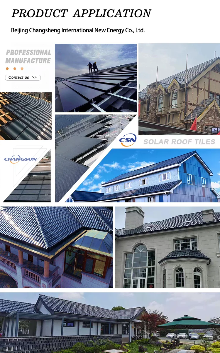 Bipv Black 30w Solar Roof Tiles Pv Curved Tiles Hantile ...