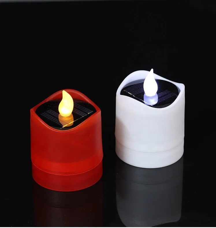 Solar Candles Outdoor Waterproof Solar Powered Flickering Candle Light ...